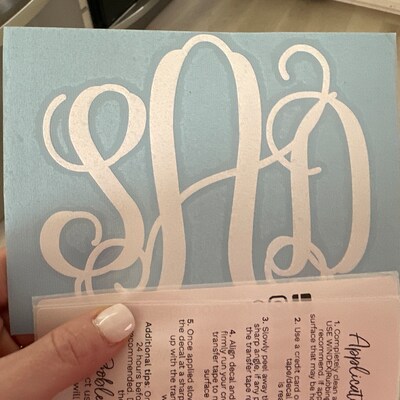Monogram Car Decal / Car Decal / Script Monogram / Vinyl Monogram ...