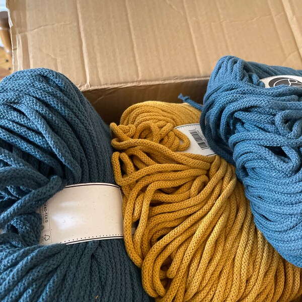 BRAIDED COTTON CORD 5mm 100 M 108 Yards Macrame Cord Cotton Cord Knit ...