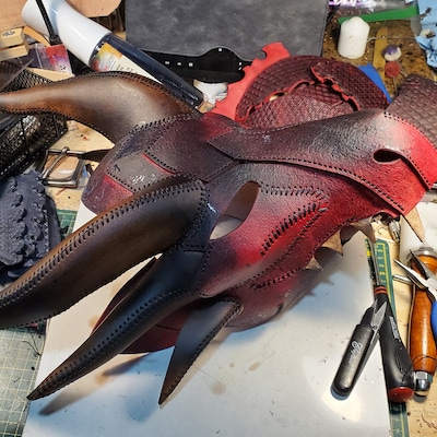 PDF Pattern Leather Dragon Mask - Etsy