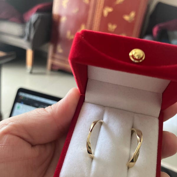 Mobius Ring, Gold Mobius Ring Set, His and Her, Solid Gold Mobius ...