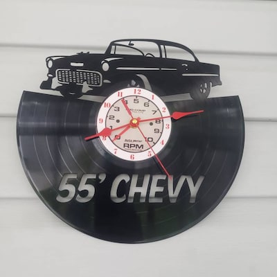 FREE Shippingfree SHIPPING 55 Chevy Clock on Vinyl Record - Etsy