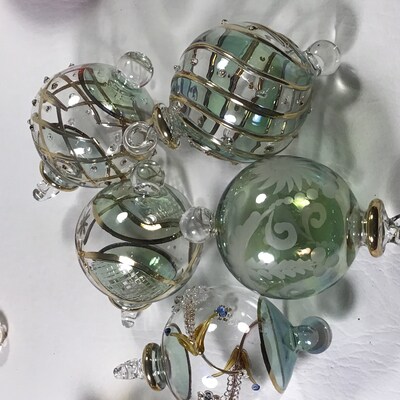 Set of 5 Egyptian Hand Blown Glass Ornaments Decorative by - Etsy