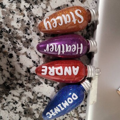Personalized Lightbulb Christmas Ornaments Name Ornaments Christmas ...