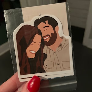 Custom Drawing Portrait Sticker Painting Style | Etsy