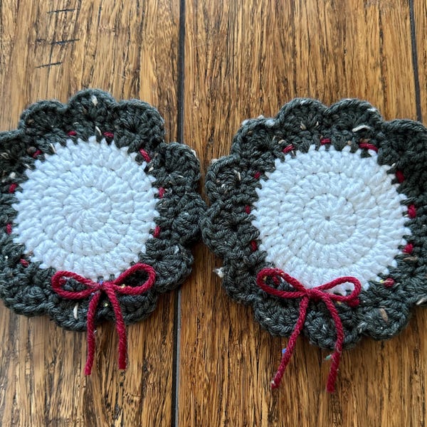 Crochet PATTERN Christmas Wreath Coasters, DIGITAL PDF, Crochet Pattern ...