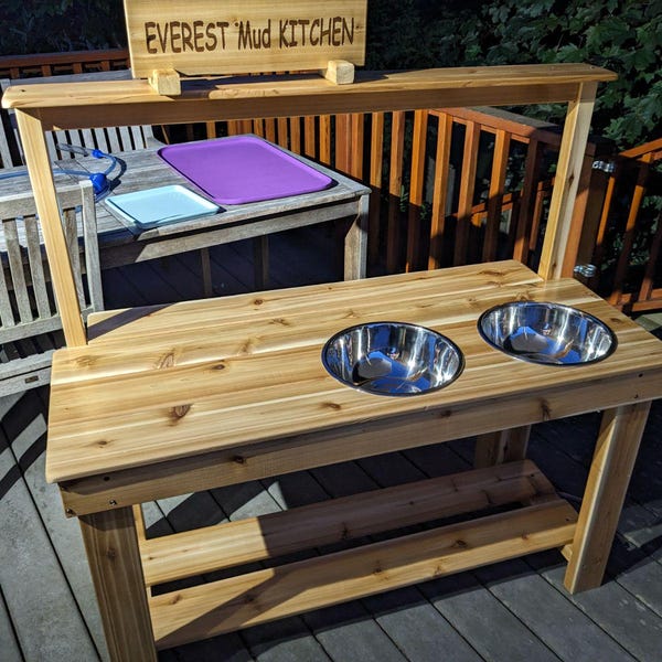 Mud Kitchen Café With Oven and Working Faucet Natural Cedar Wood Mud ...
