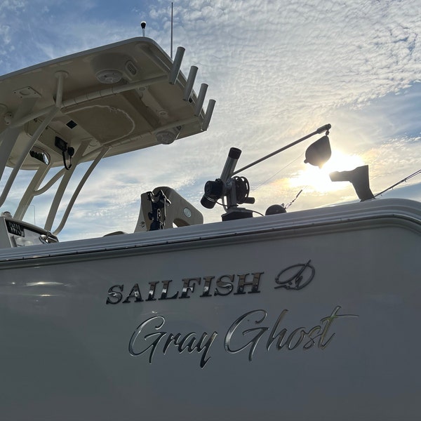 Custom Boat Decals Pontoon Name Raised Domed - Etsy