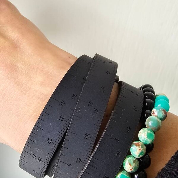 WRIST RULER Dark Brown| Tape Measure Bracelet | Leather Cuff | Leather ...