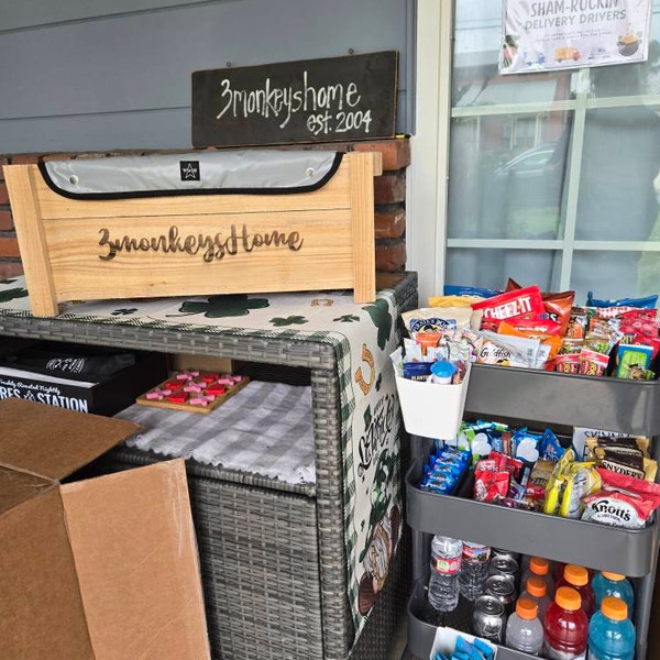 Refreshment Bar, Hostess Gift, Wood Ice Chest, Personalized Birthday ...