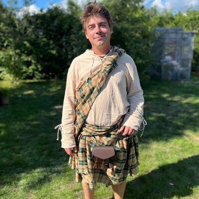 Medieval Men Great Kilt & Sash, Ancient Highlander Formal Wear Costume ...
