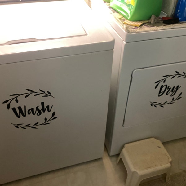 Wash and Dry Vinyl Decal Set: Laundry Room Decor - Etsy