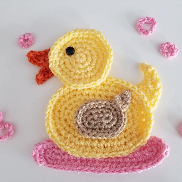PATTERN Rubber Duck Applique Crochet Pattern PDF Instant Download Baby ...