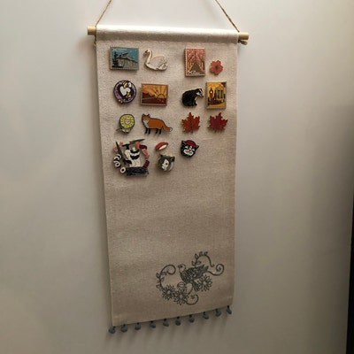 Large Tall Pin Banner / Black Enamel Pin Display With Colorful - Etsy