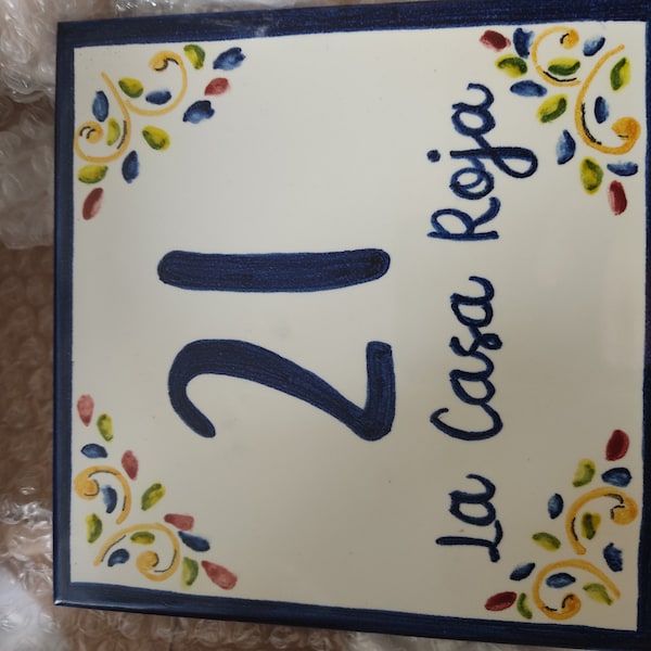 Mexican Address Plaque, Talavera House Numbers Plaque, Ceramic House ...