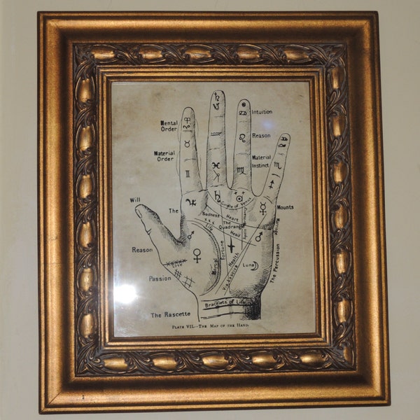 Palmistry Art, Palmistry Hand, Palmistry Wall Art, Vintage Palmistry ...