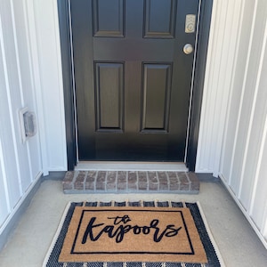 Custom Address Doormat, Flocked Coir Door Mat, Outdoor Welcome Mat ...