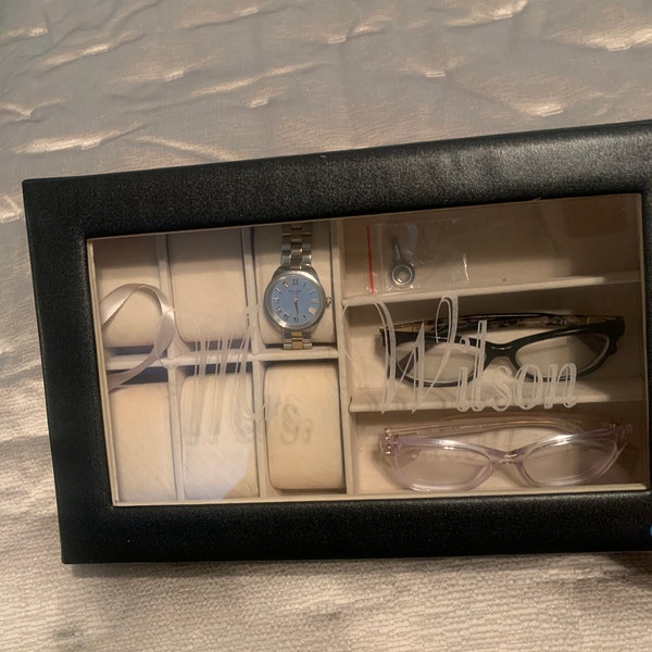 Personalized Watch and Sunglasses Box - Engraved Sunglasses and Watch ...
