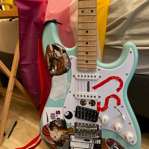 DELUXE BJ Guitars Billie Joe Armstrong Green Day Blue Guitar - Etsy