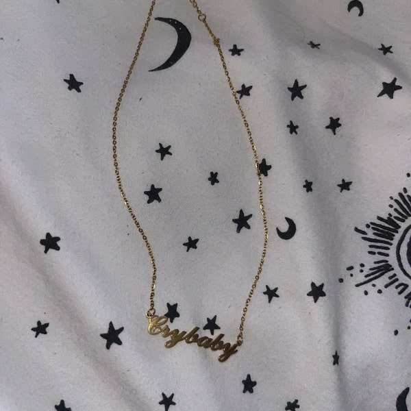 Cute Crybaby Necklace in Gold or Silver - Etsy