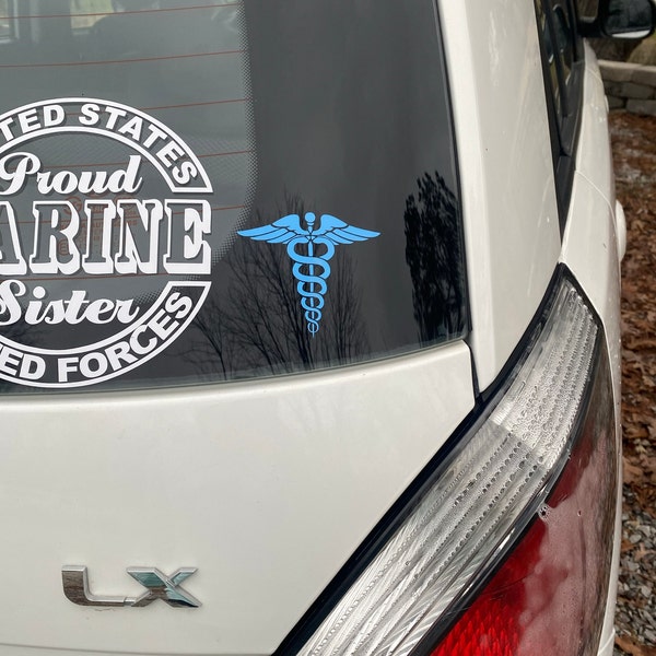 Caduceus Medical Symbol Vinyl Decal, Medical Profession Car Window ...