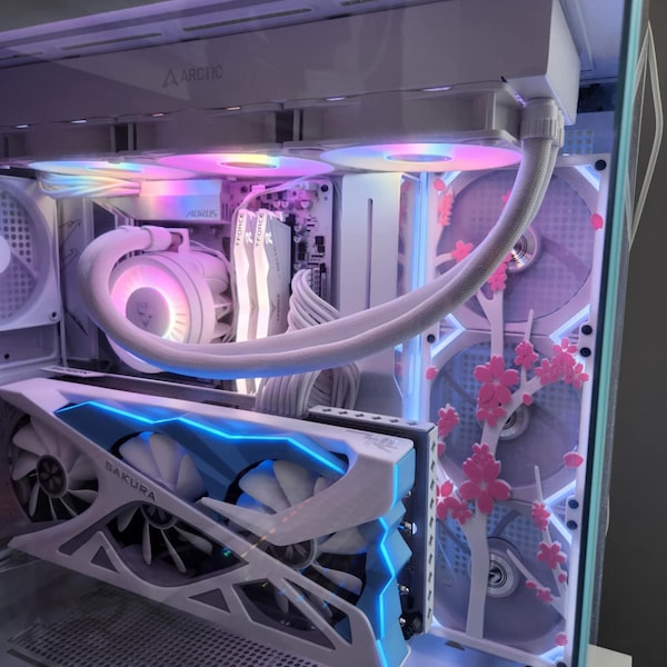 Sakura Cherry Blossom Branch Collection Dual Color Gaming Computer ...