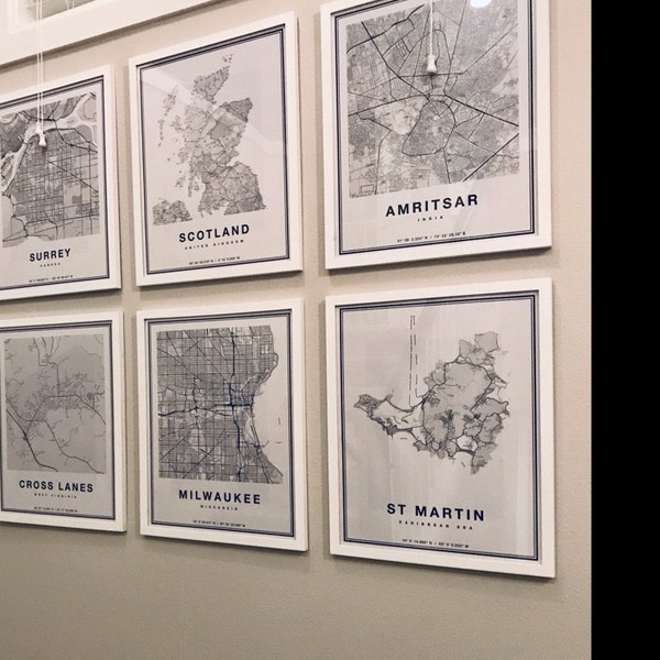 Custom City Map Print, Personalized Map Art, Custom Map Print, Custom ...