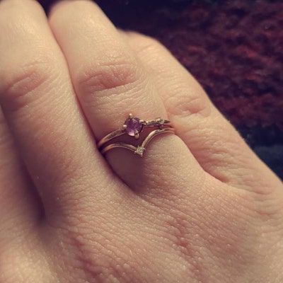 14K Gold swoop Ring Diamond Ring Diamond Chevron - Etsy