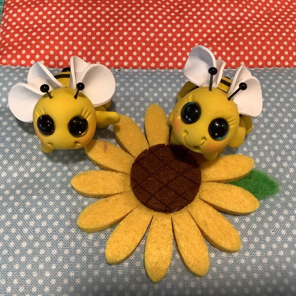 Baby Bumble Bees Cute Little Clay Handmade Figurines Cute Bees Bee ...