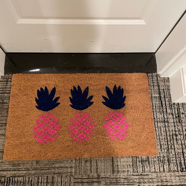 Pineapple Doormat, Summer Doormat, Housewarming Doormat Colorful ...