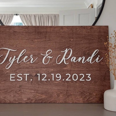 Wedding Welcome Sign Custom Wood Wedding Sign Personalized Ceremony ...