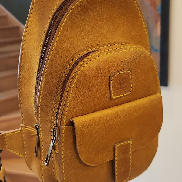 Men Leather Sling Bag Pattern With Video Tutorial, Crossbody Sling Bag ...