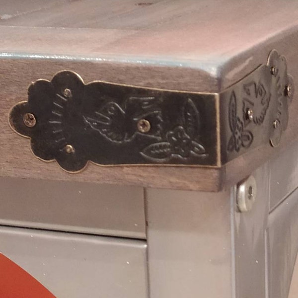 4pcs 67mm X 67mm X 30mm, Metal Decorative Corner Bracket for Chest Case ...