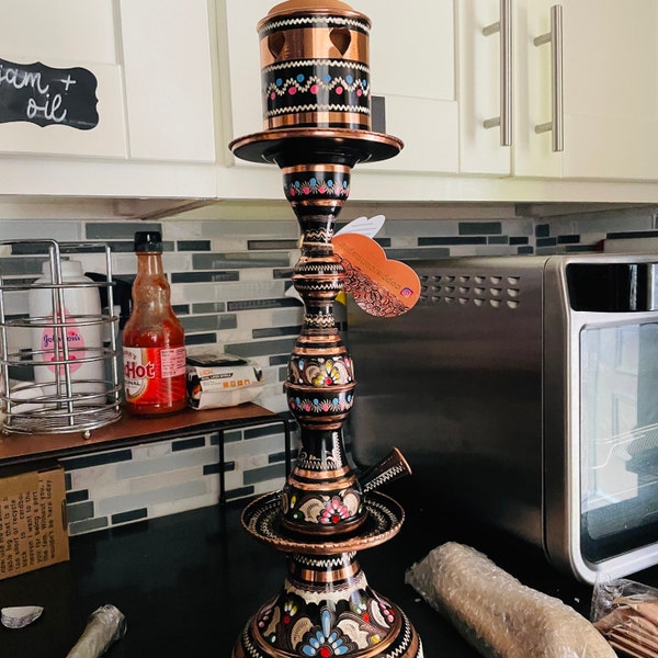 Copper Hookah, Engraved Copper Shisha, Hand Carved Pure Copper Water ...