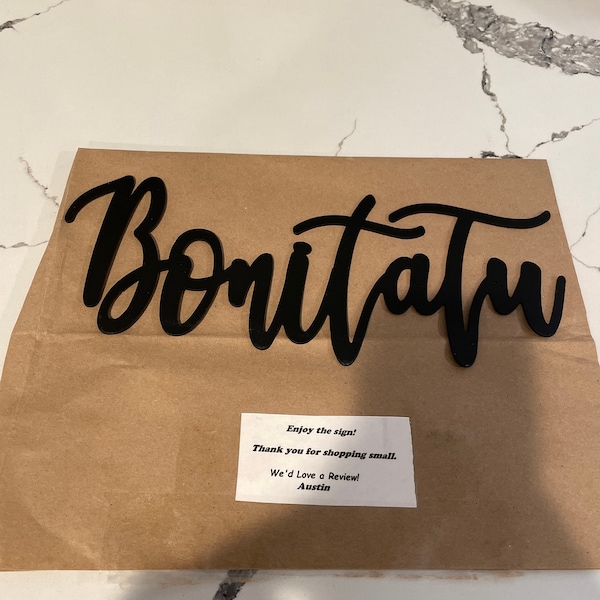 Custom Word Sign Metal Personalized Nursery Name Sign Cursive Word ...