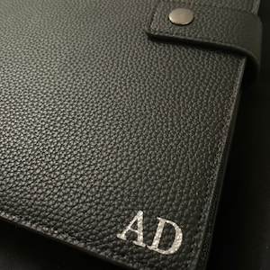 Black Full Grain Premium Leather Refillable Journal Cover With A5 Lined ...
