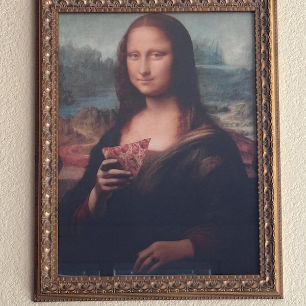Mona Lisa Drinking Wine | Wine Wall Art, Mona Lisa Art, Drinking Poster ...