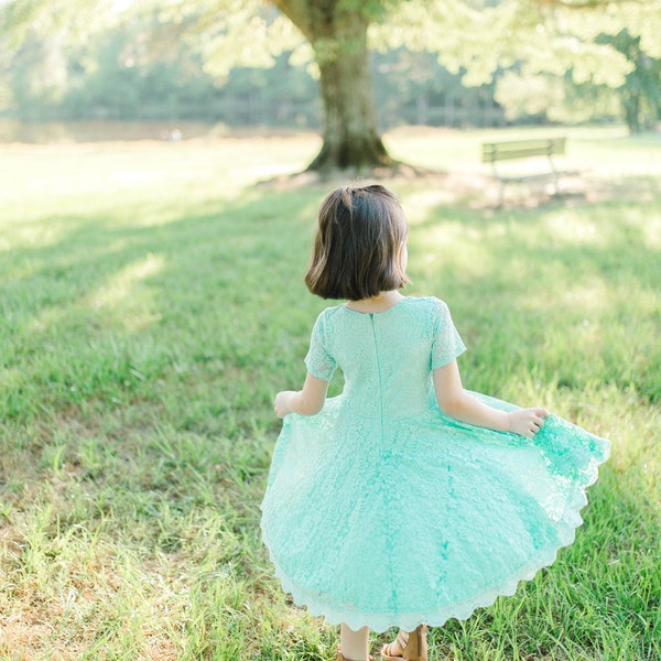 Lace, Twirly Dress, Soft Lace, Easter Dress, Formal Dress, Girls ...