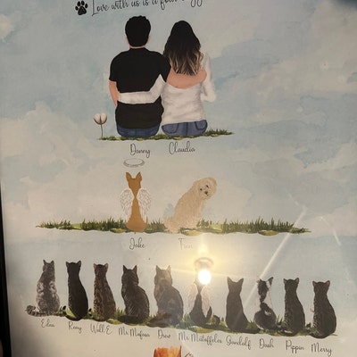 EXTRA LARGE FAMILY Portrait Custom Big Family Print, Personalized ...