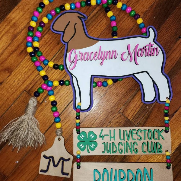 Show Goat Stall Sign, Wood Livestock Show Sign With 3D Raised Letters ...