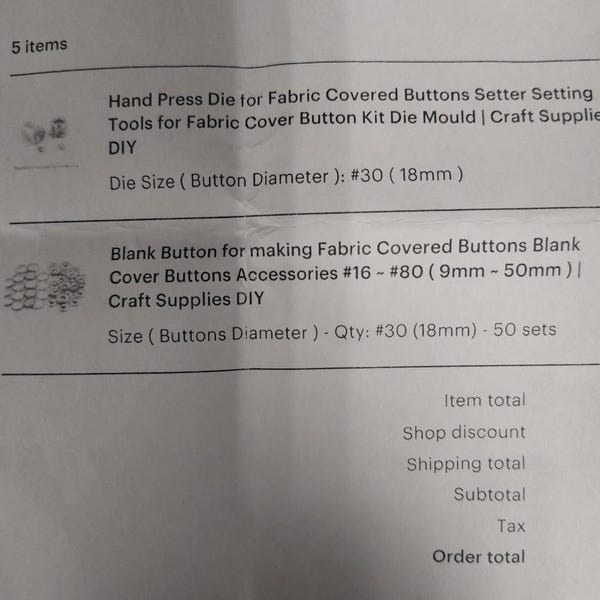Hand Press Die for Fabric Covered Buttons Setter Setting Tools for ...