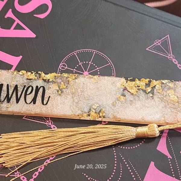 Teal Gemstone Flakes Resin Bookmark - Etsy