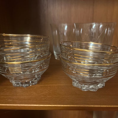 Vintage Textured Glass Cafe Au Lait Bowl Set of 5 French Amber Glass ...