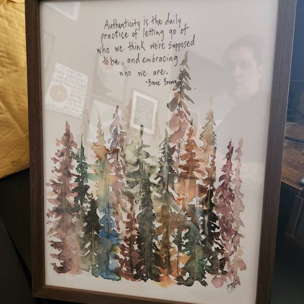 Vulnerability is Courage Over Comfort Watercolour Handlettering ...