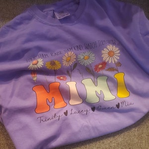 Personalized Mimi Shirt, Vintage Flower Comfort Colors Mimi Tee, Custom ...