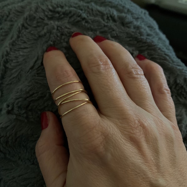 Extra Large Gold Wrap Ring, 14k Gold Fill Wraparound Ring, Wrapped ...