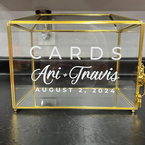 Custom Card Box Vinyl Decal Sticker for Wedding Cards and Gifts Table ...