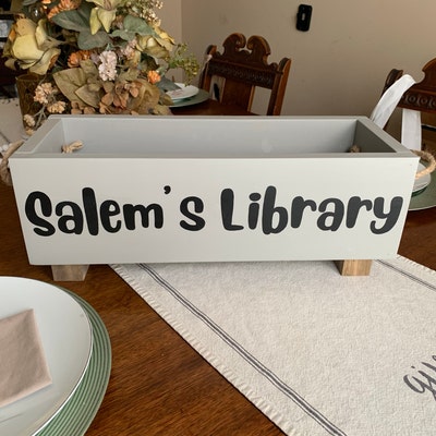 Personalized Children's Library Box, Baby Book Box, Book Storage ...