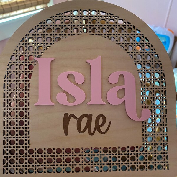 Baby Birth Announcement Sign, Boho Baby Arch Name Sign, Boho Birth ...