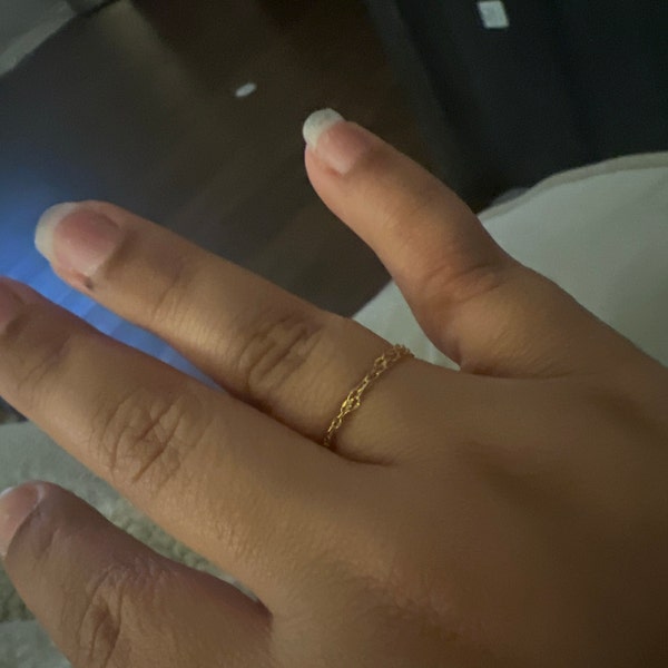 Dainty Double Chain Ring: 16K Gold Plated Minimalist Jewelry - Etsy