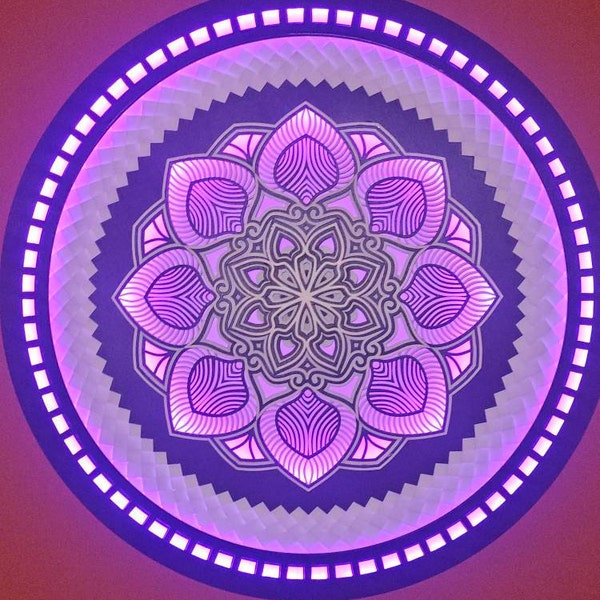 MANDALA LED GLOWING Night Lamp Wall Art Led Color Changing Wall Hanging ...
